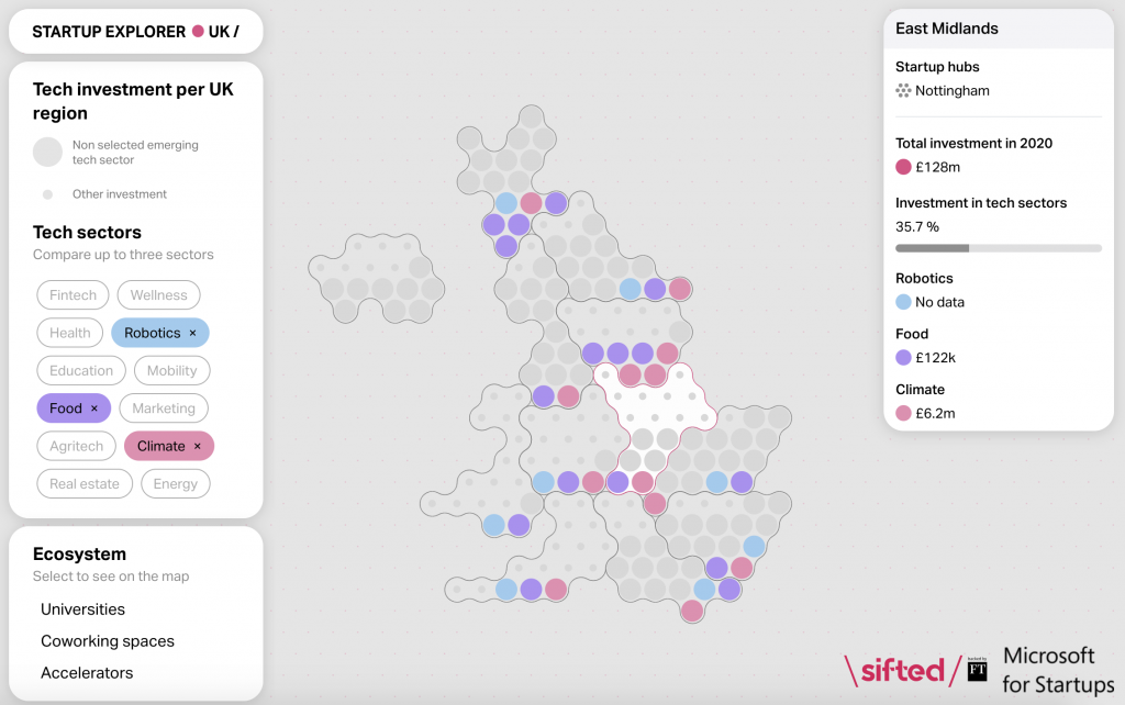 Use our UK Startup Explorer map to 'travel' around startup hubs | Sifted